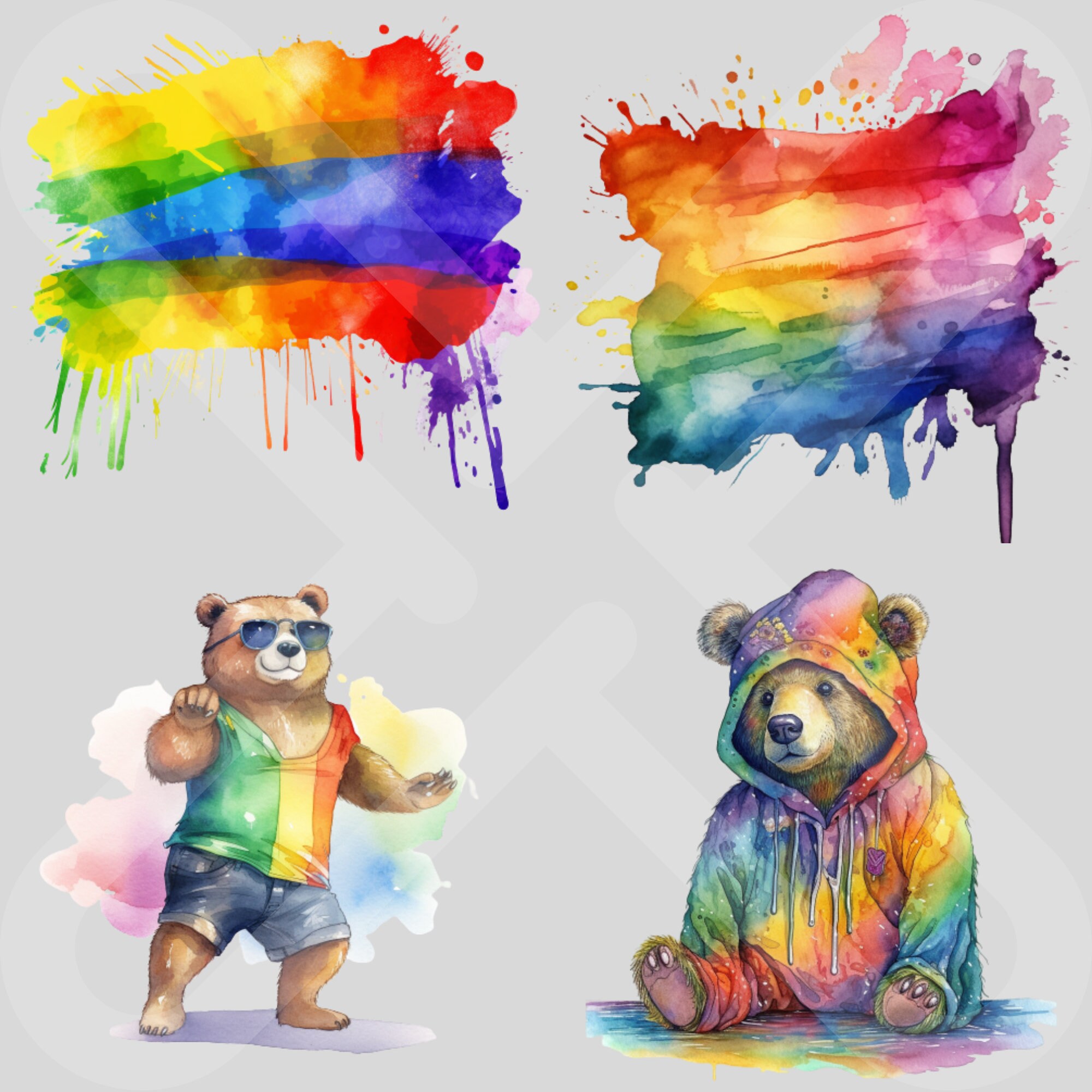 Pride Bundle PNG Clipart Rainbow Graphic Image LGBTQ Pride Sublimation ...