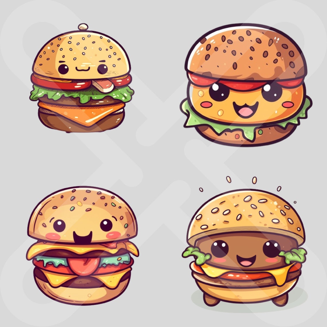 Kawaii Food Clipart Food PNG Bundle Cute Food Graphics Kawaii Clipart ...