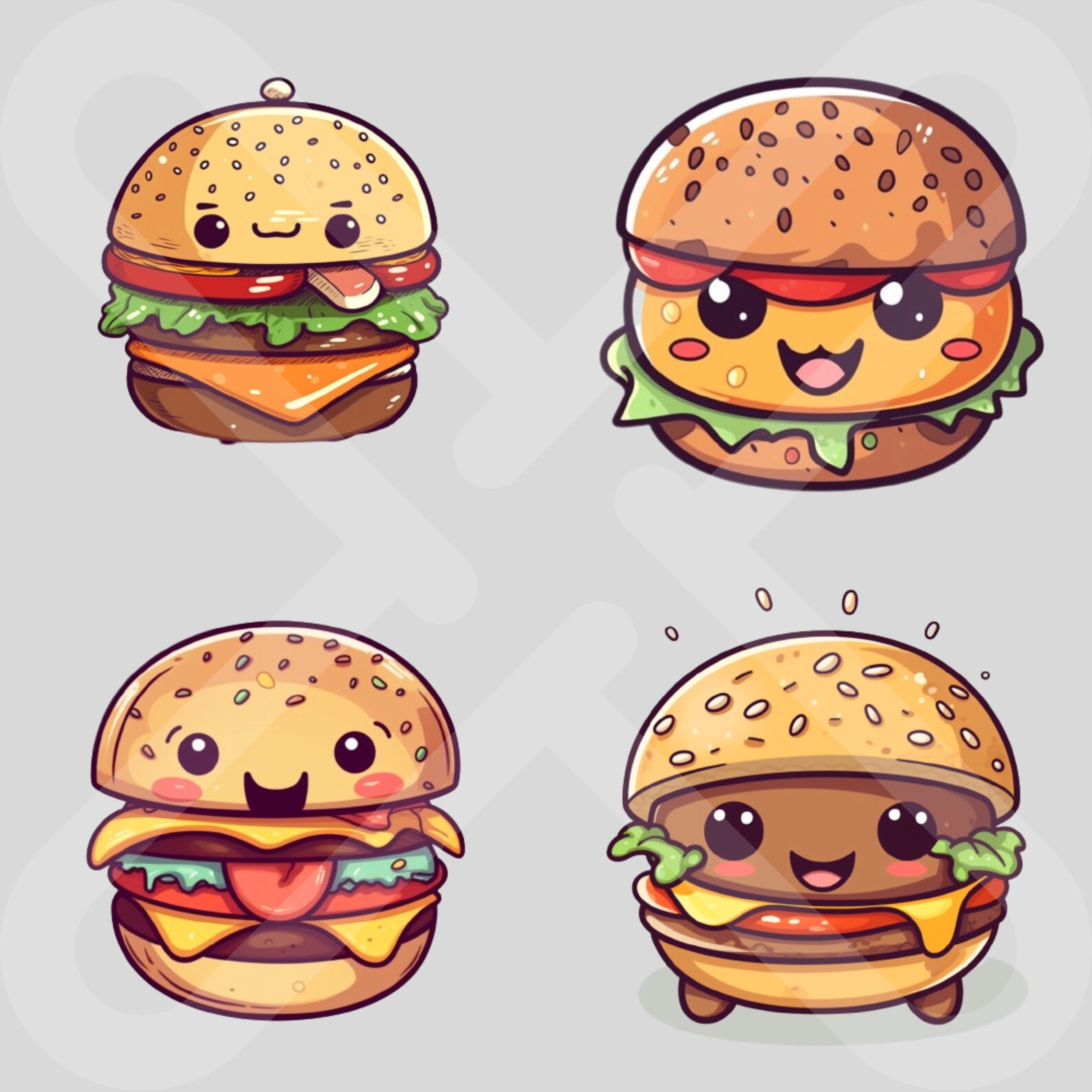 Kawaii Food Clipart Food PNG Bundle Cute Food Graphics Kawaii Clipart ...