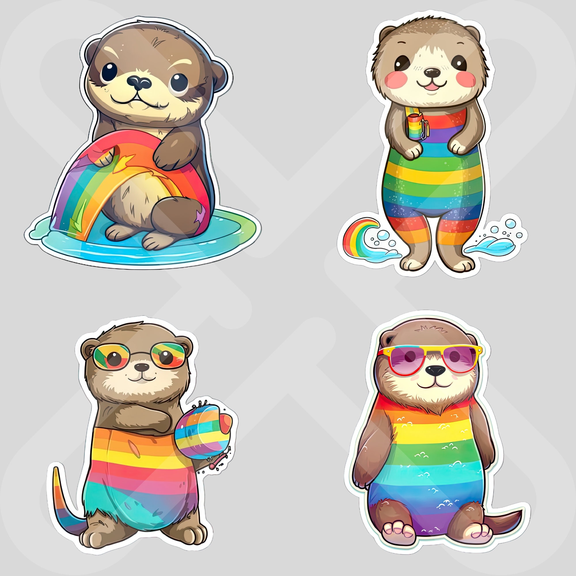 Otter Pride Bundle PNG Clipart Rainbow Image LGBTQ Pride Sublimation ...