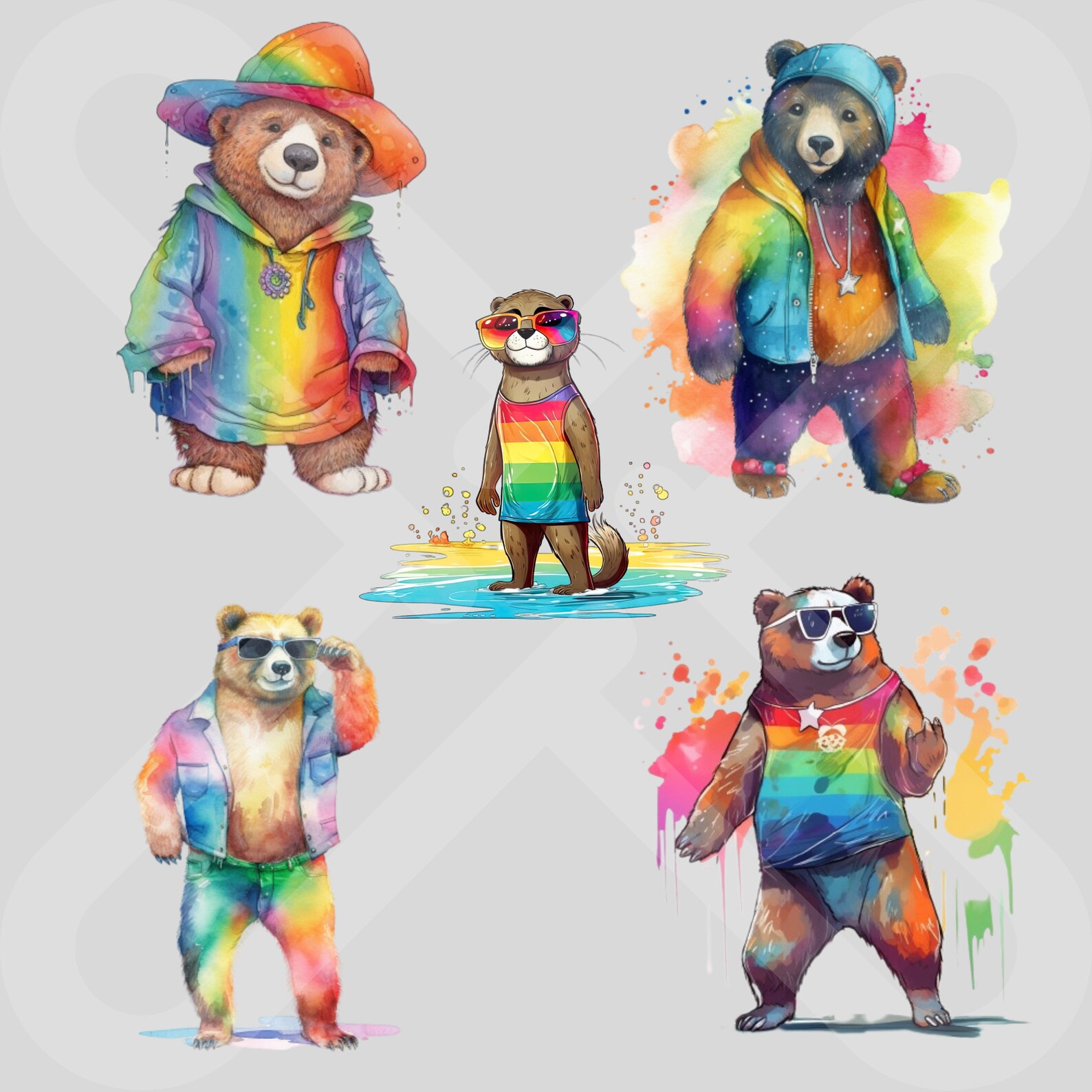 Pride Bundle PNG Clipart Rainbow Graphic Image LGBTQ Pride Sublimation ...