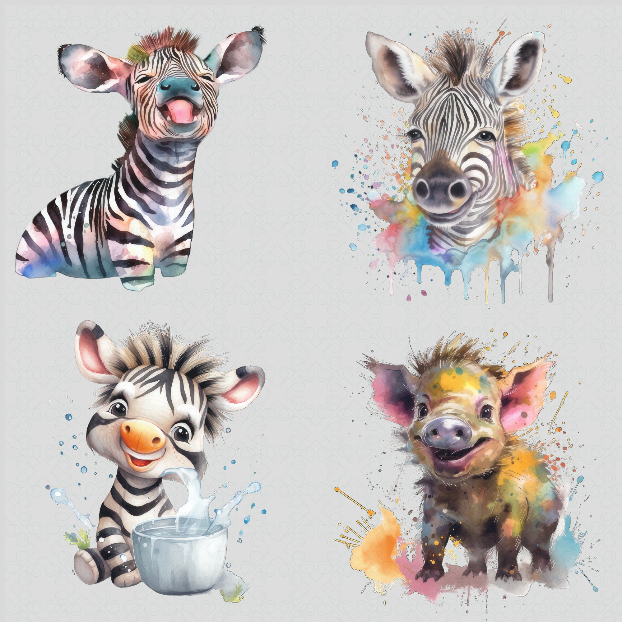 Baby Safari Animal Mega Bundle Cute Baby Animal Clip Art Cute Animals ...