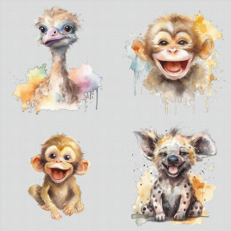 Baby Safari Animal Mega Bundle Cute Baby Animal Clip Art Cute Animals ...