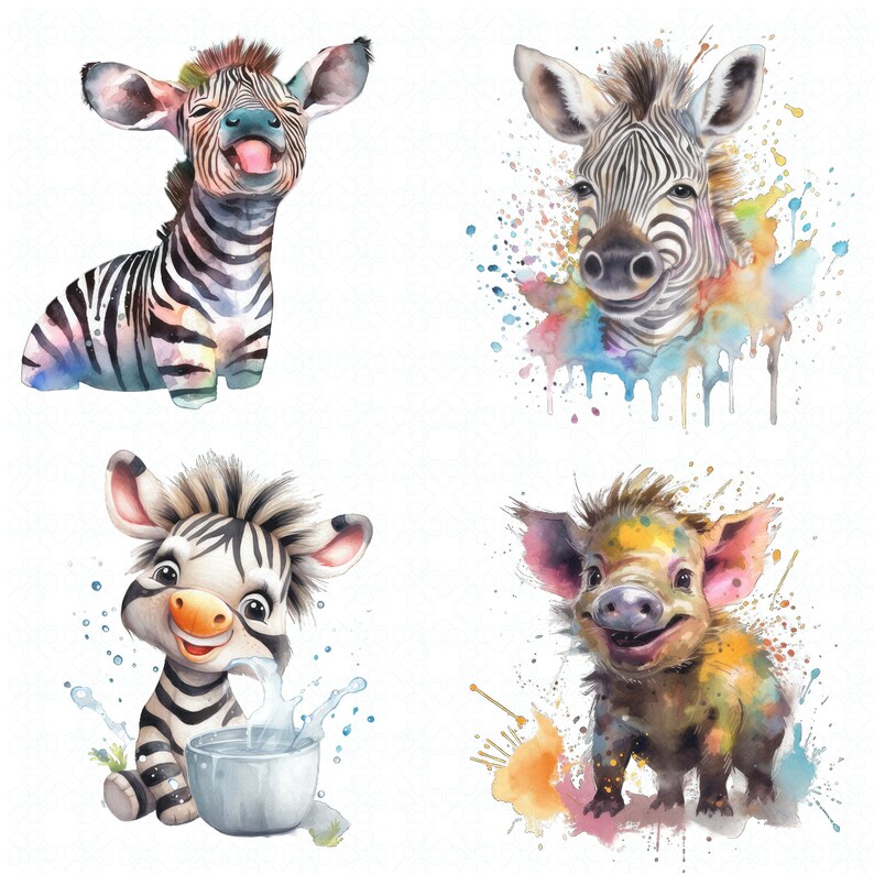 Baby Safari Animal Mega Bundle Cute Baby Animal Clip Art Cute Animals ...