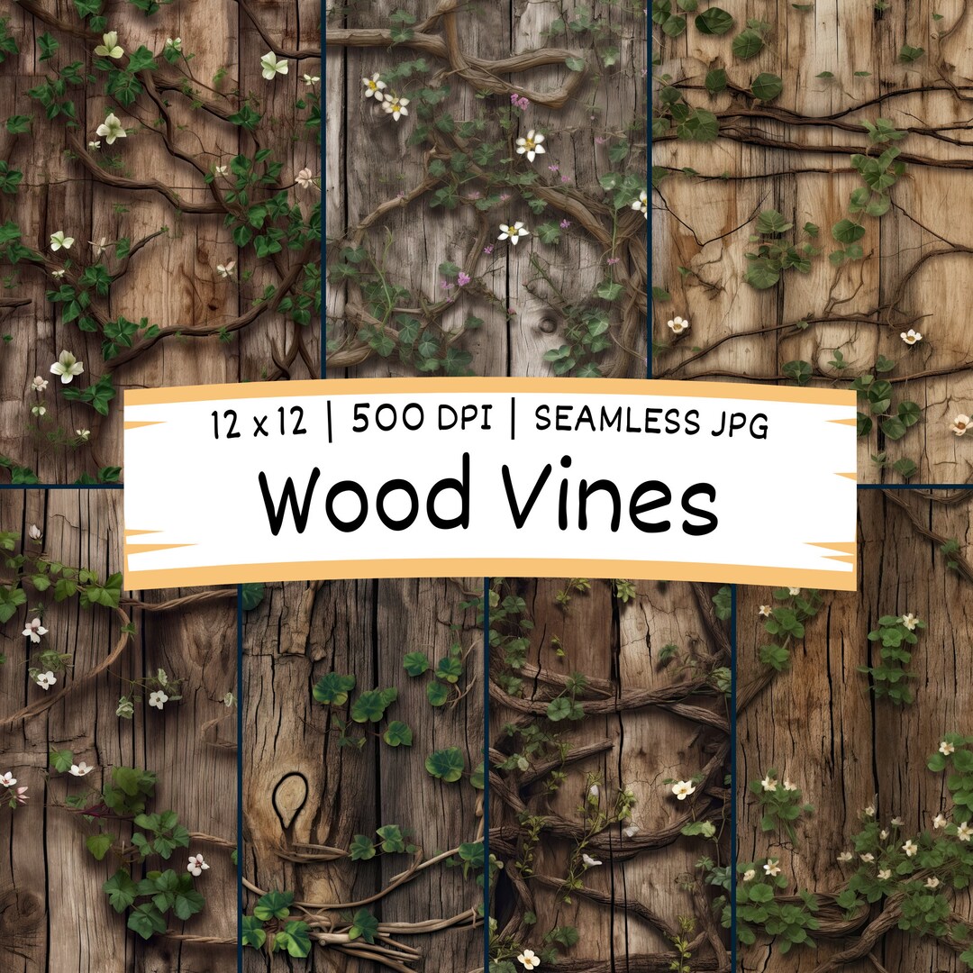 Wood Seamless Pattern Design Vine Wood Texture Digital Download JPG ...