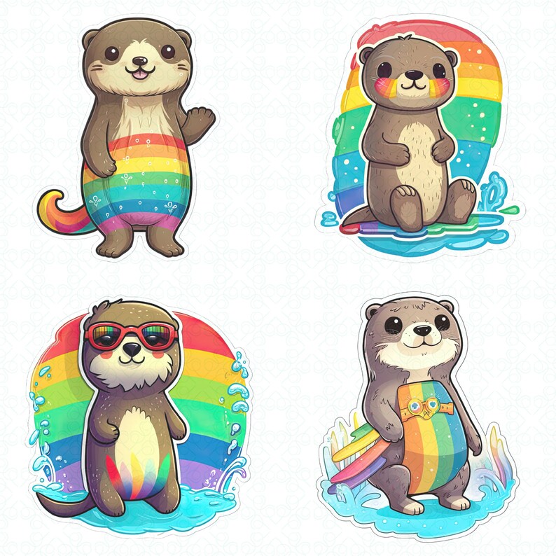Otter Pride Bundle PNG Clipart Rainbow Image LGBTQ Pride - Etsy