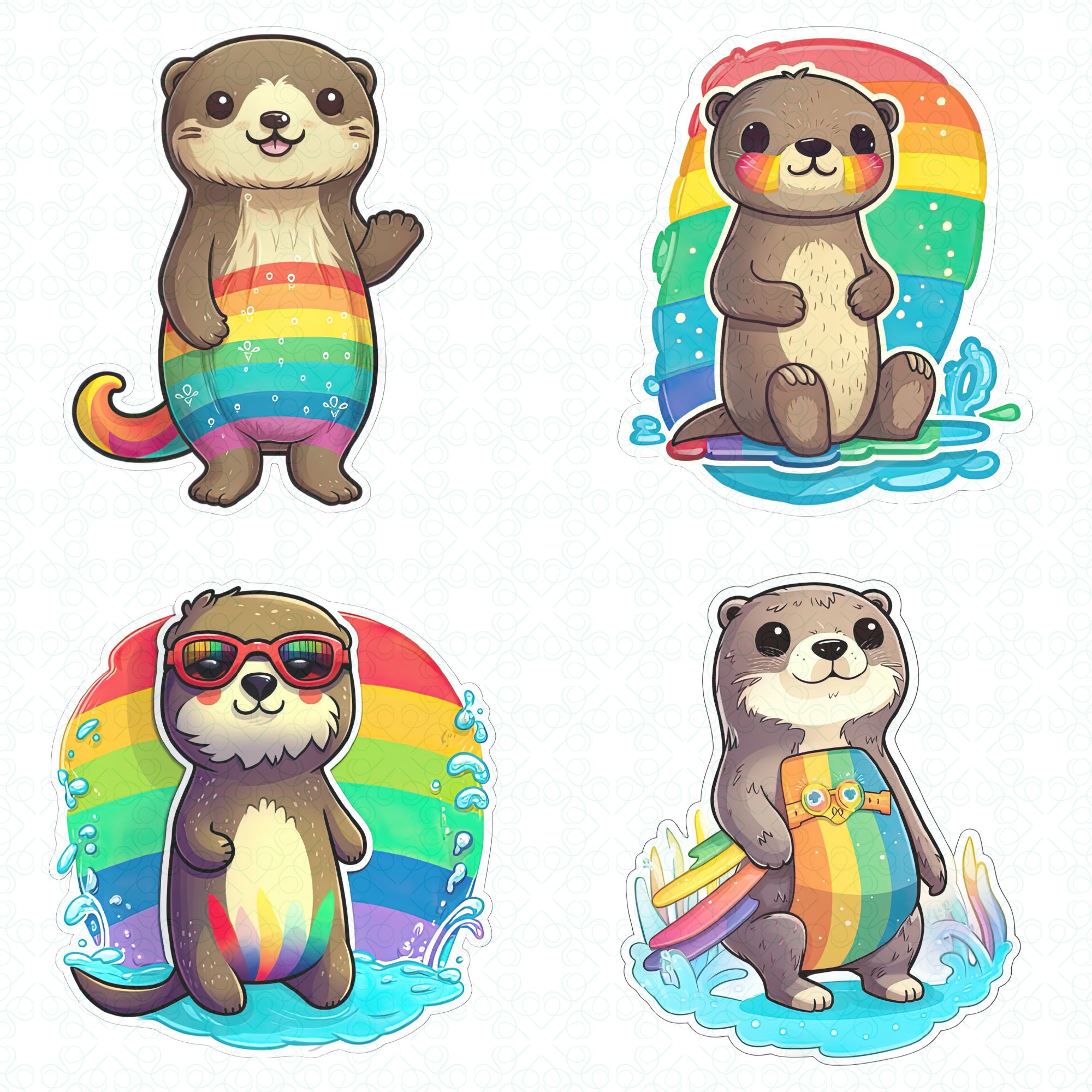 Otter Pride Bundle PNG Clipart Rainbow Image LGBTQ Pride Sublimation ...