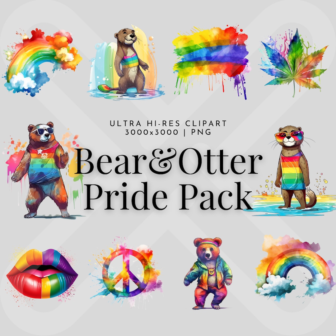 Bear Otter Pride PNG Clipart Rainbow Graphic Image LGBTQ Pride ...