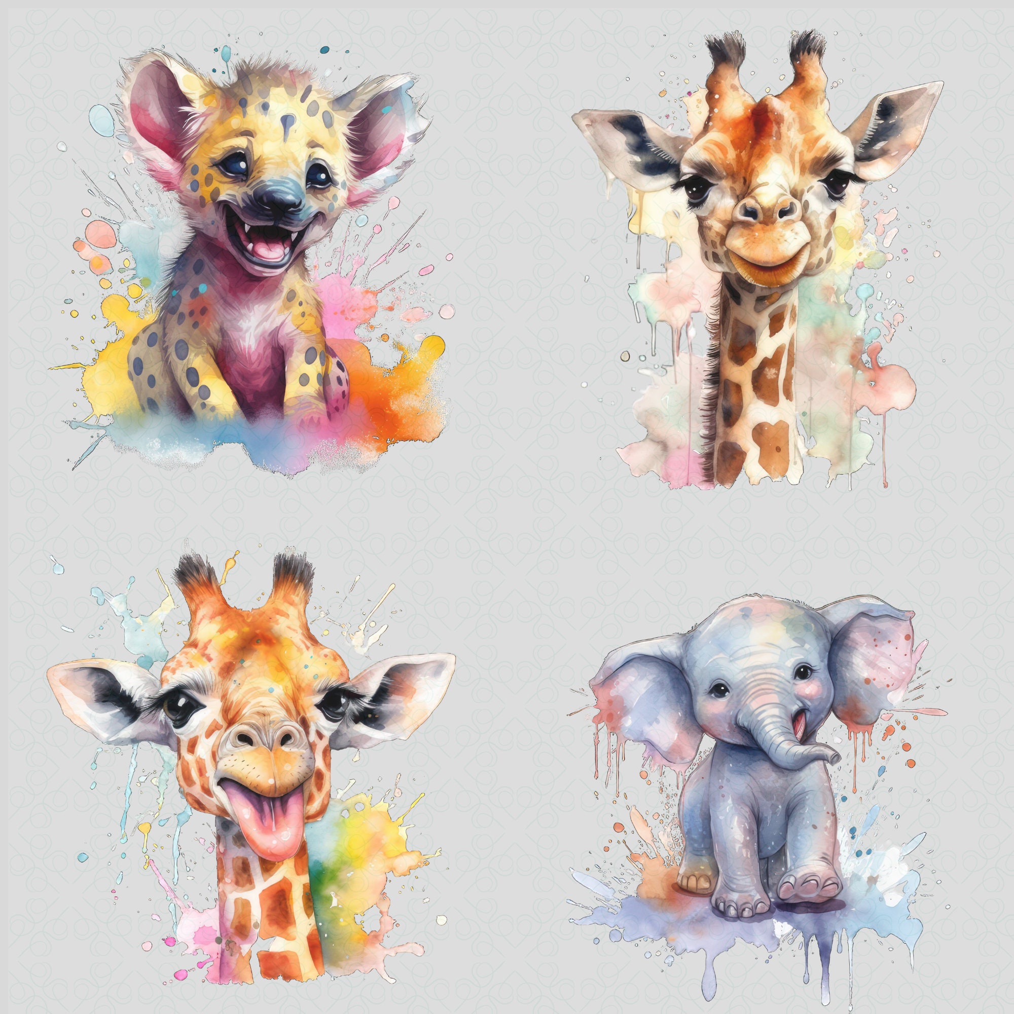 Baby Safari Animal Mega Bundle Cute Baby Animal Clip Art Cute Animals ...