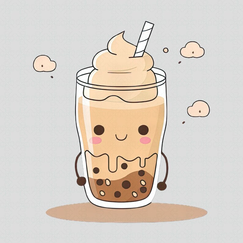 Kawaii Coffee Clipart Coffee PNG Bundle Cute Graphics Kawaii - Etsy