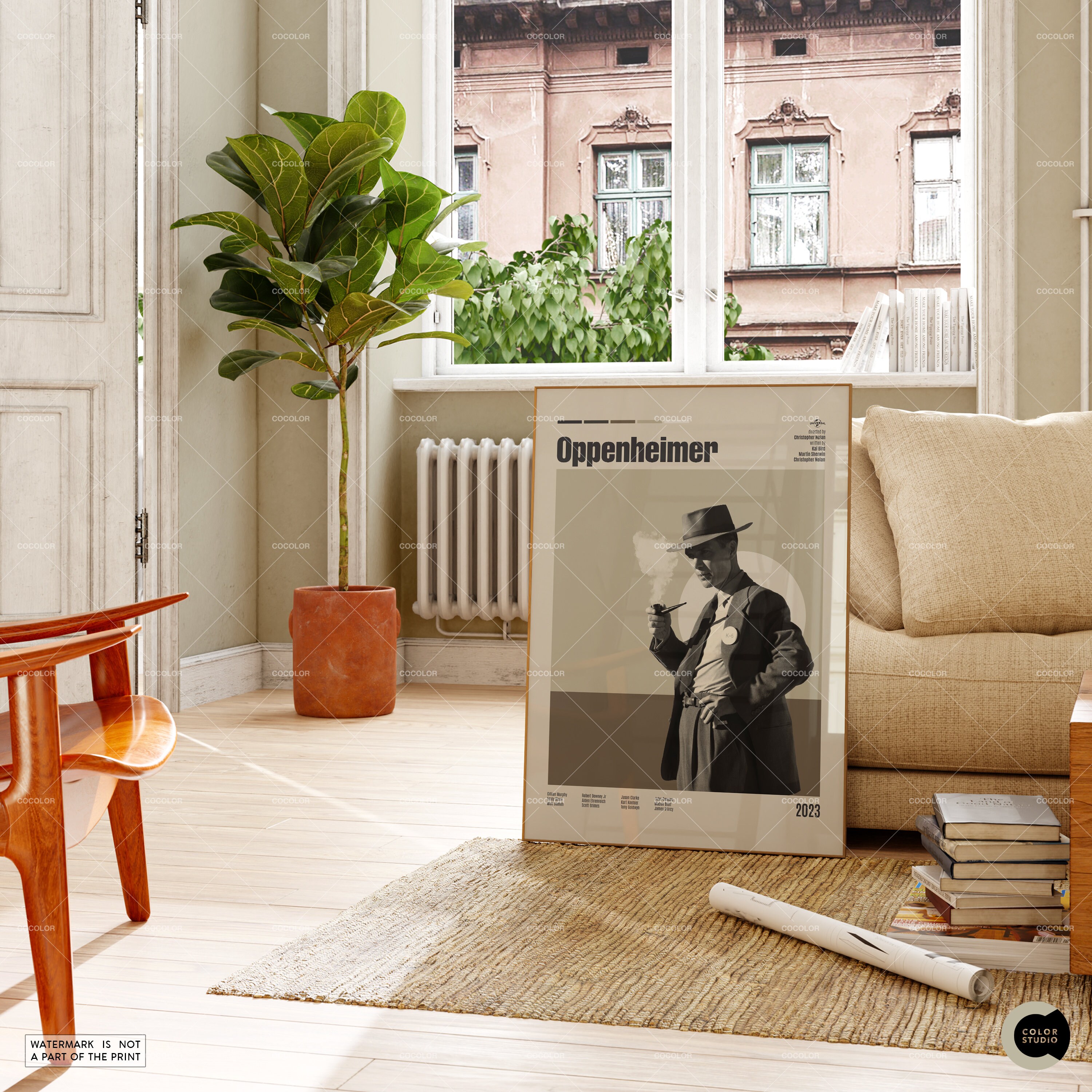 Oppenheimer, Christopher Nolan, Retro Movie Poster, Midcentury Modern ...