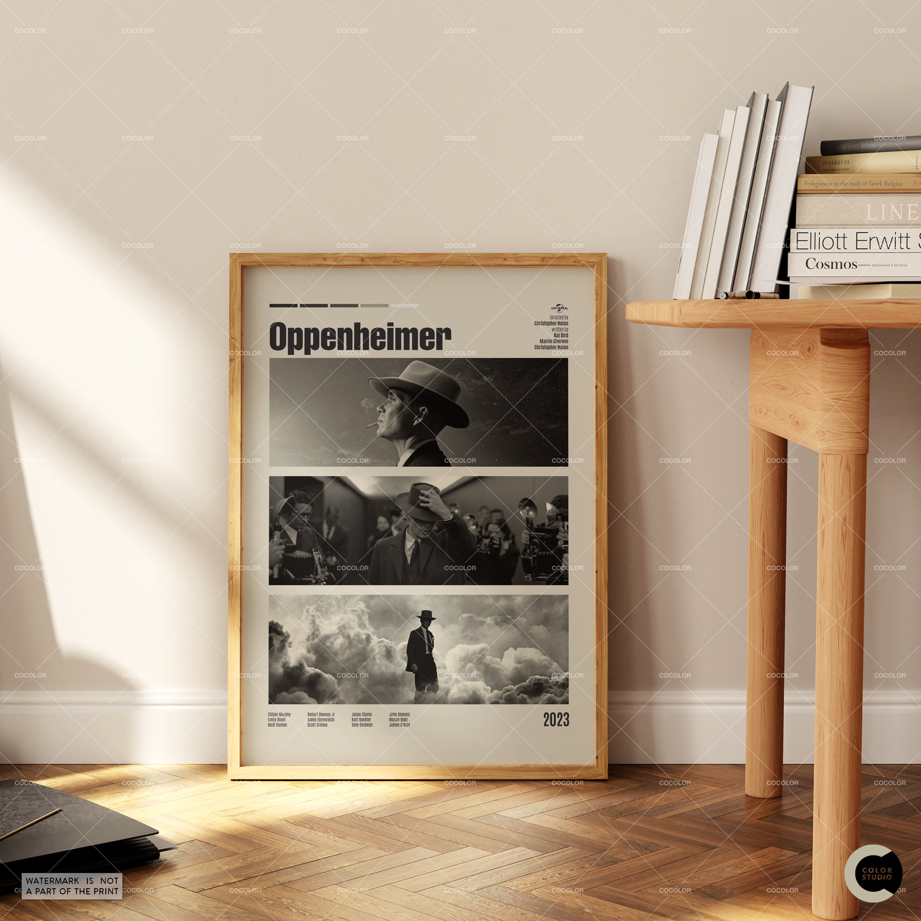 Oppenheimer, Christopher Nolan, Retro Movie Poster, Midcentury Modern ...