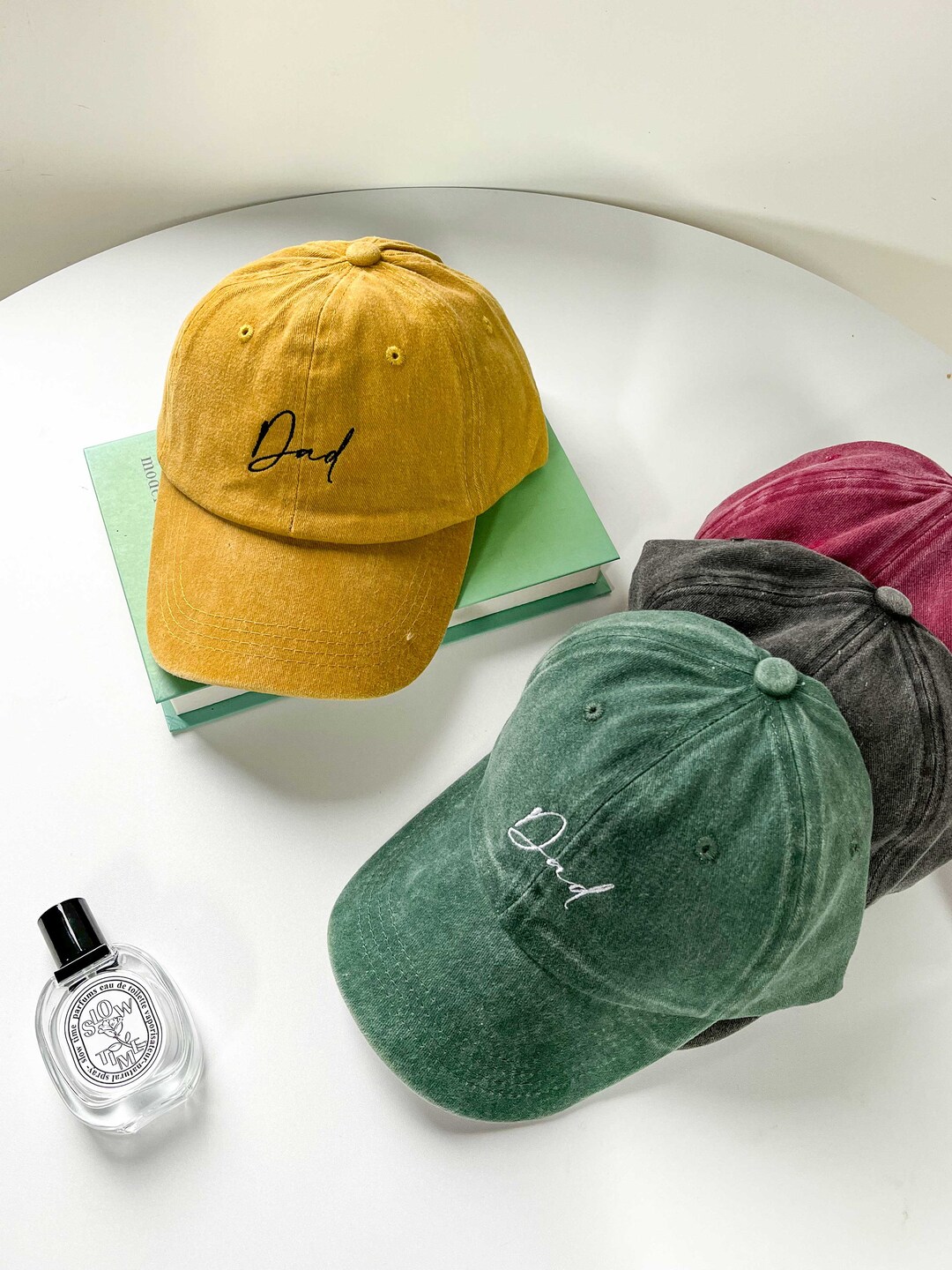 Retro Washed Baseball Cap, Personalized Embroidered Dad Hat With Custom ...