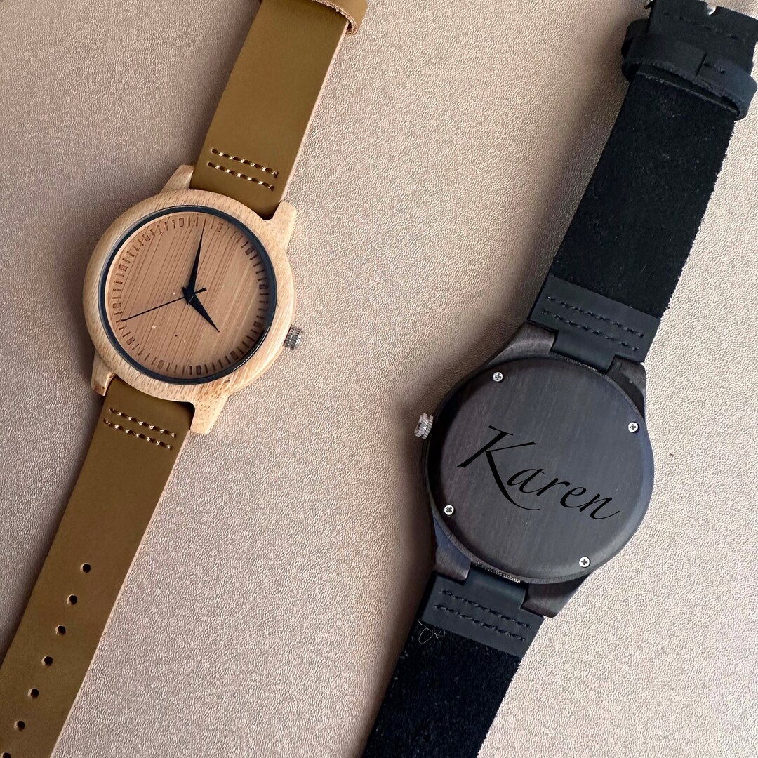 Groomsmen Watch, Personalized Walnut Wooden Date Watches, Mens Watch ...