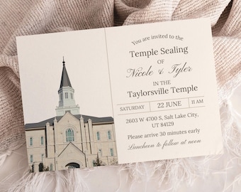 LDS Sealing Card Template – Instant Download – Editable Wedding Invitation – Payson Utah Temple ...
