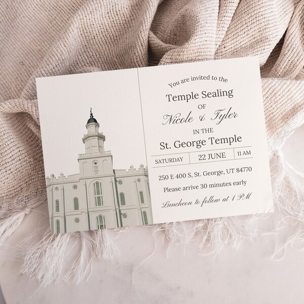Temple Sealing Invitation Template - Etsy