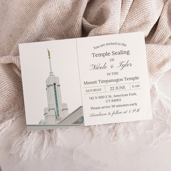 Temple Sealing Invitation Printable - Etsy