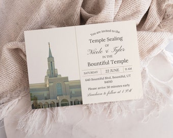 Temple Sealing Wedding Card Insert, Personalized Editable Template - Etsy