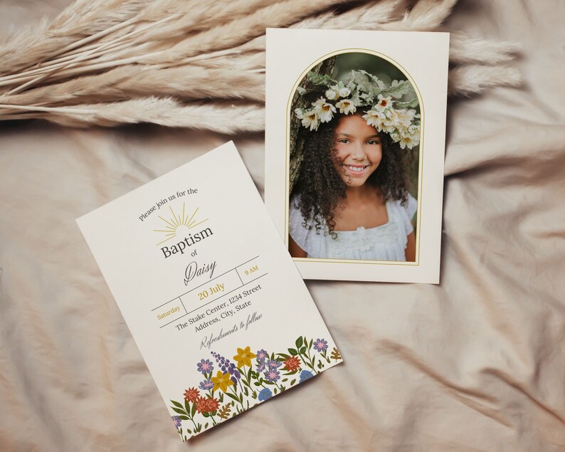 Daisy | LDS Baptism Invitation Template – Instant Download – Editable ...