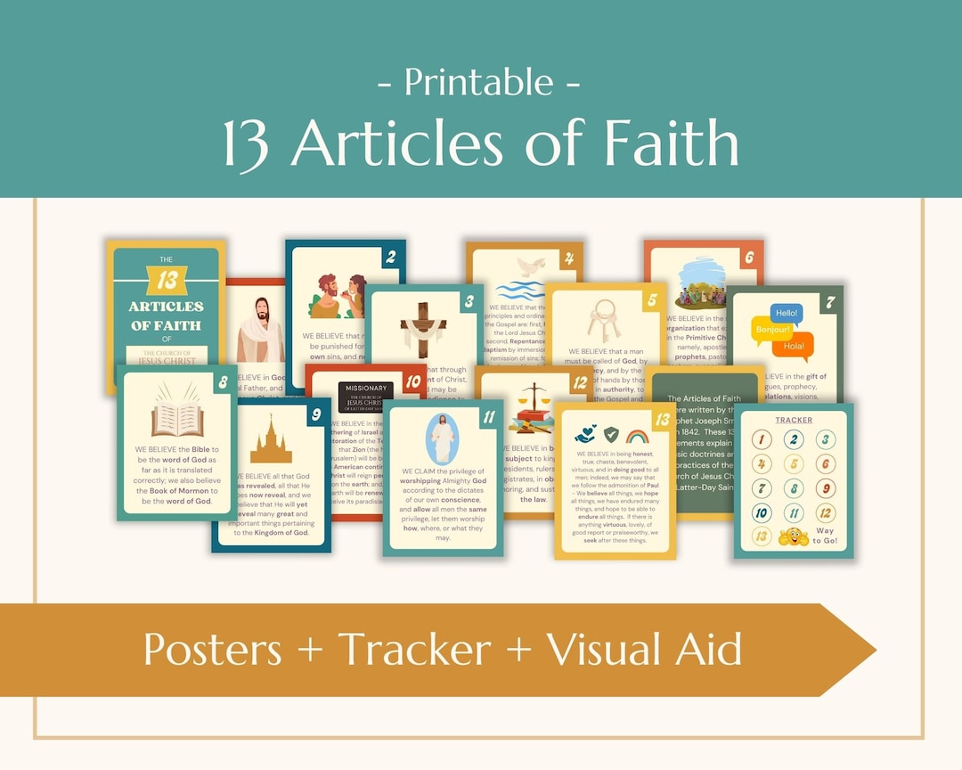 13 Articles of Faith Posters | Primary 2025 – Visual Aid Memorization ...