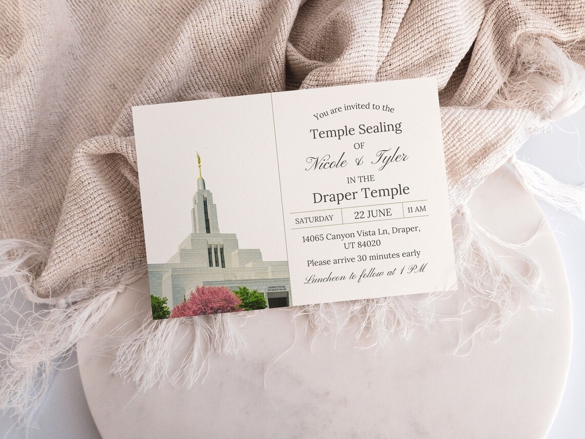 LDS Sealing Card Template – Instant Download – Editable Wedding ...