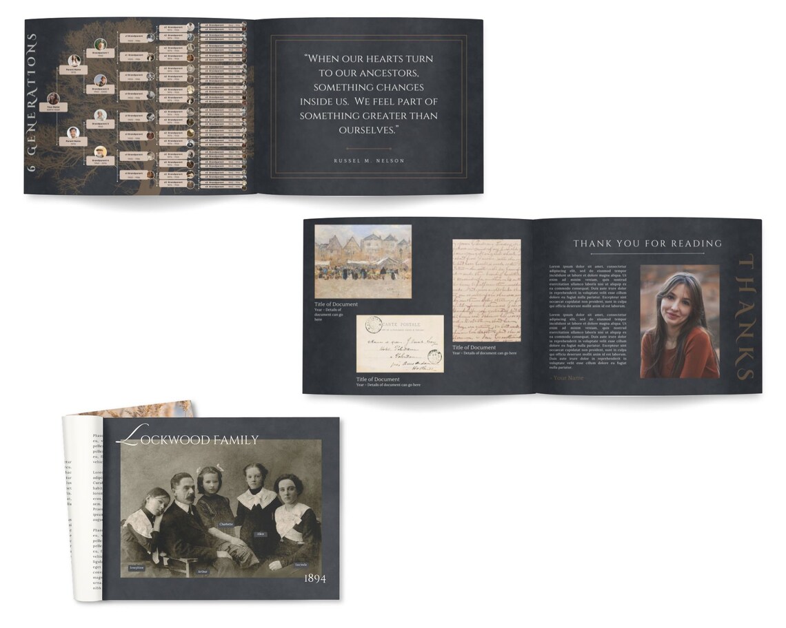 Ancestry Book Template Genealogy Gift Instant Download Family History ...