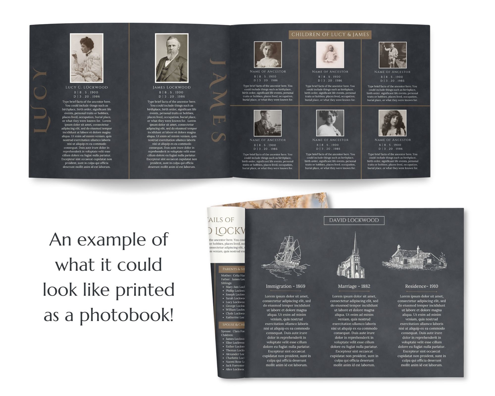 Ancestry Book Template Genealogy Gift Instant Download Family History ...