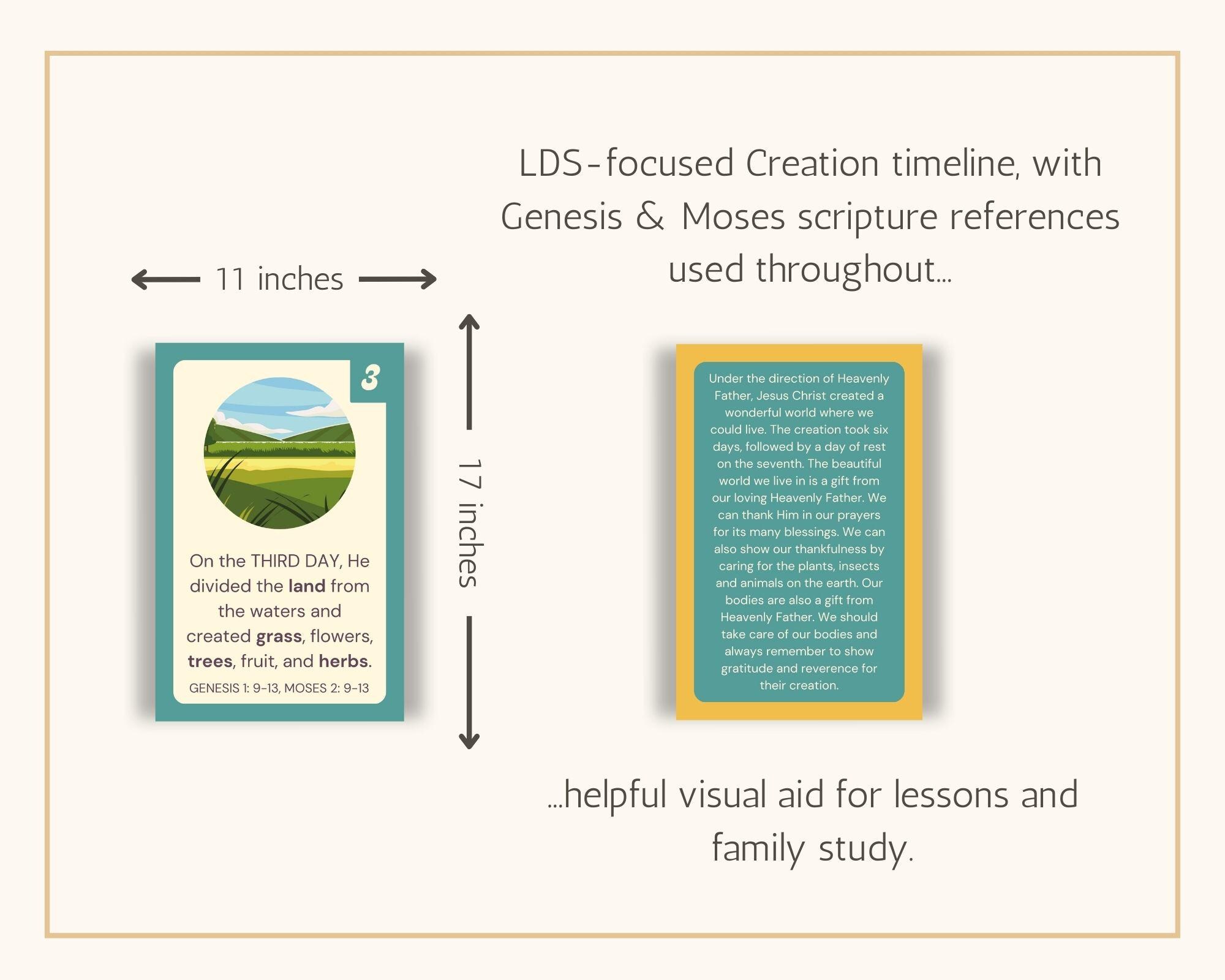 LDS 7 Days of Creation POSTERS | Primary – Visual Aid – Creation Story ...