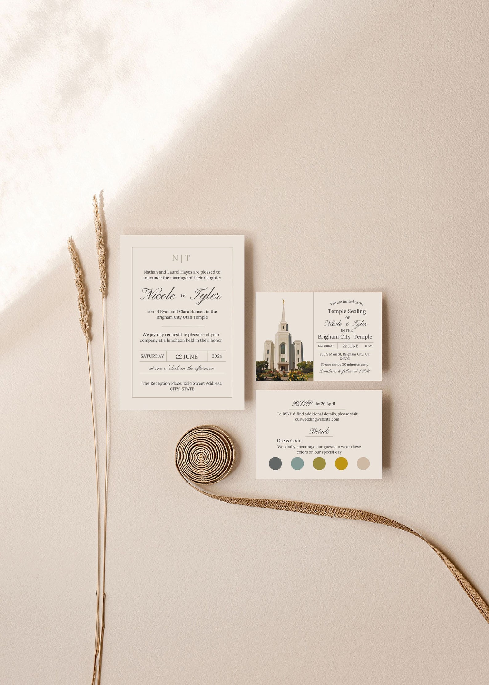 LDS Wedding Suite Templates – Instant Download – Editable Wedding ...