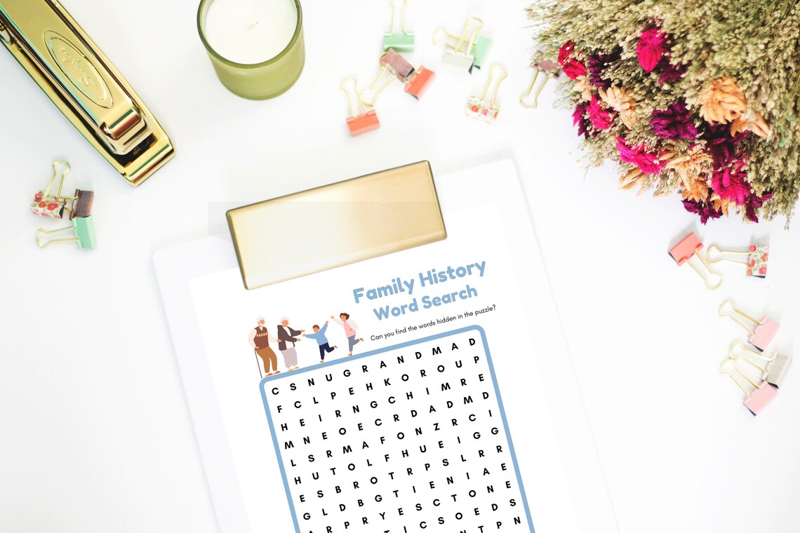 Kids and Youth Family History Word Search | Genealogy Puzzle Games ...
