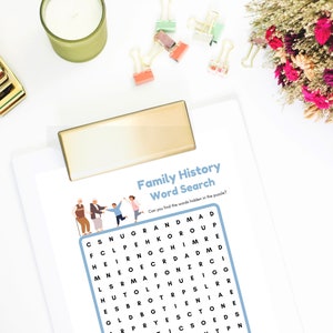 Kids and Youth Family History Word Search | Genealogy Puzzle Games ...