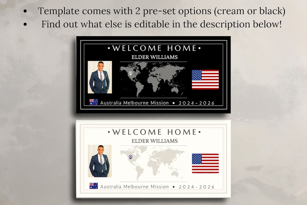 Custom LDS Mission Homecoming Banner Template – Instant Download ...
