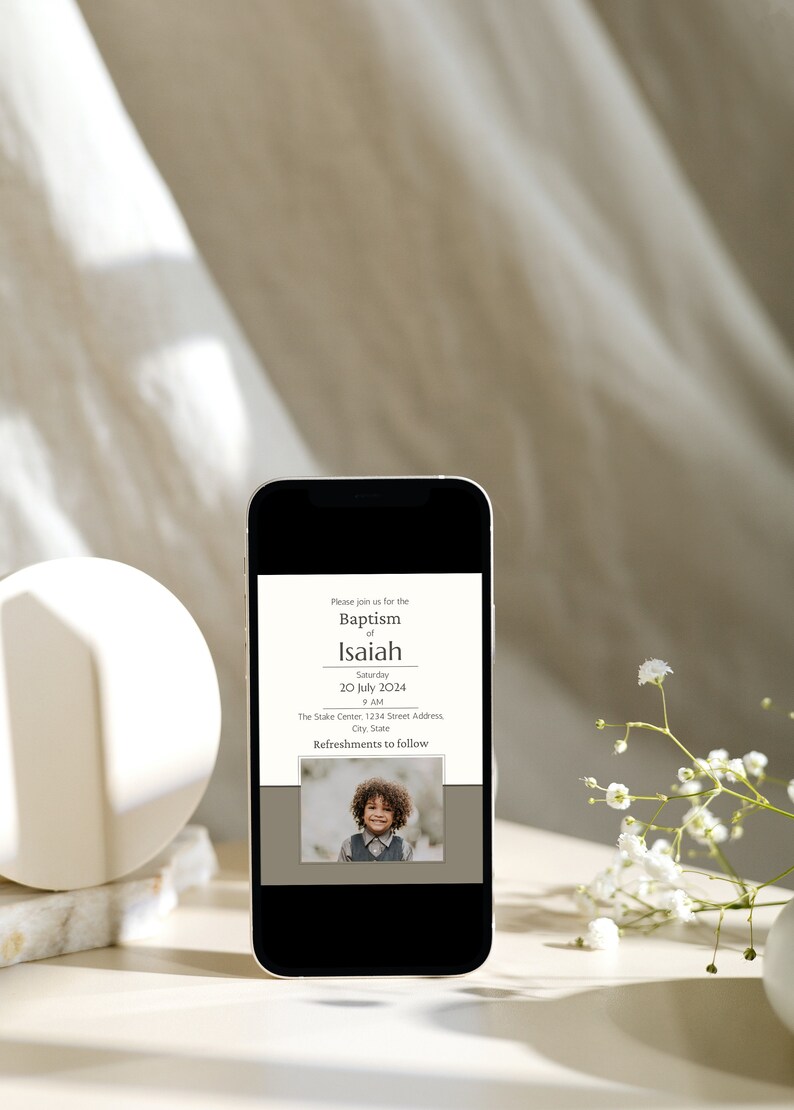 Isaiah | LDS Baptism Invitation Template – Instant Download – Editable ...