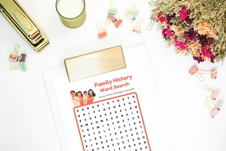 Kids and Youth Family History Word Search | Genealogy Puzzle Games ...