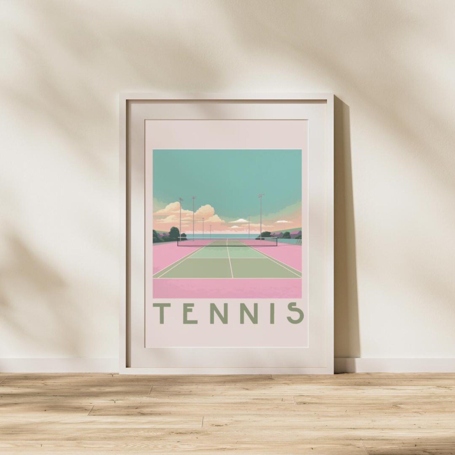 Retro Tennis Print Country Club Aesthetic Retro Sporty Tennis Wall Art ...