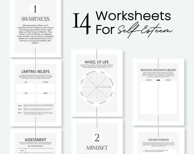 14 Self Esteem Worksheets- Worksheets for Adults, Building Self Esteem ...