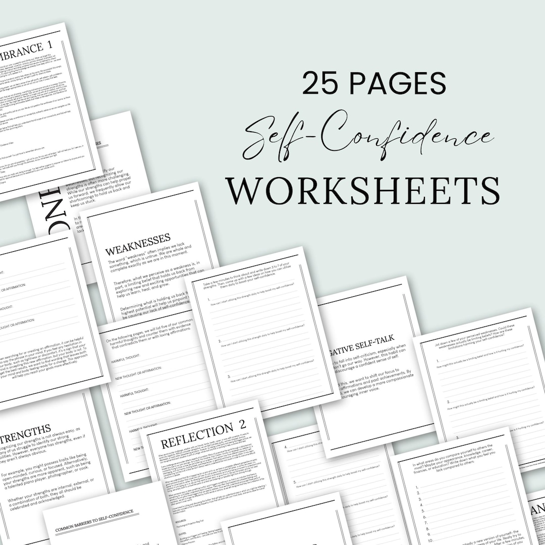 25 Page Fillable PDF Confidence Building Workbook, Self Confidence ...