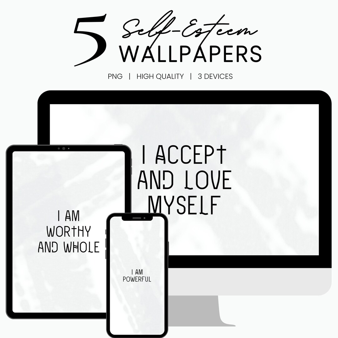 5 Blue Self-esteem Affirmation Wallpapers, Self-esteem Boost, Digital ...