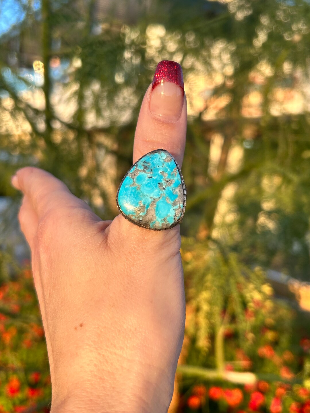 Valley Blue Turquoise Thick Sterling Silver Mens/womens Navajo Handmade ...