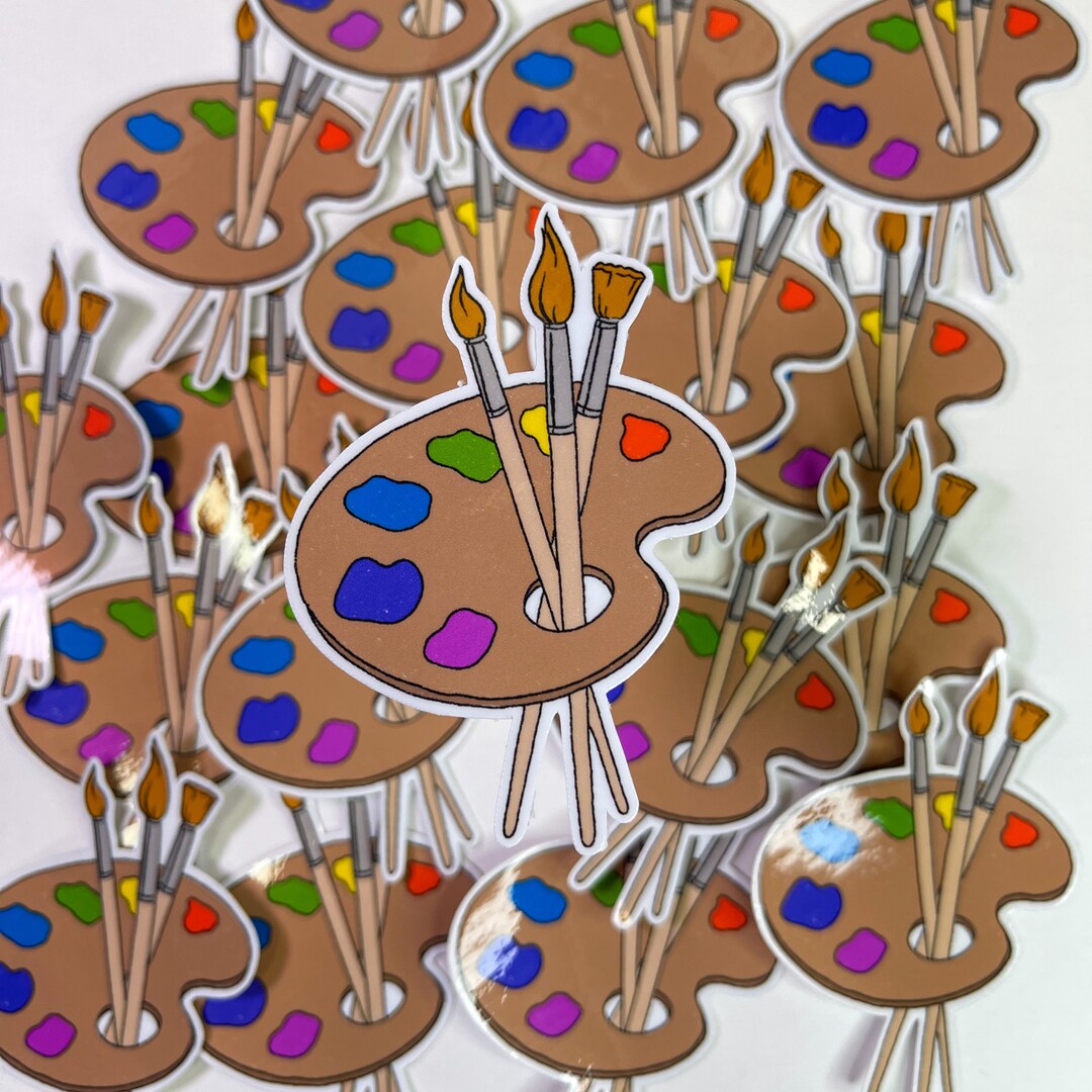 Paint Palette Sticker, Artist Palette, Artist Gift, Waterproof Sticker ...
