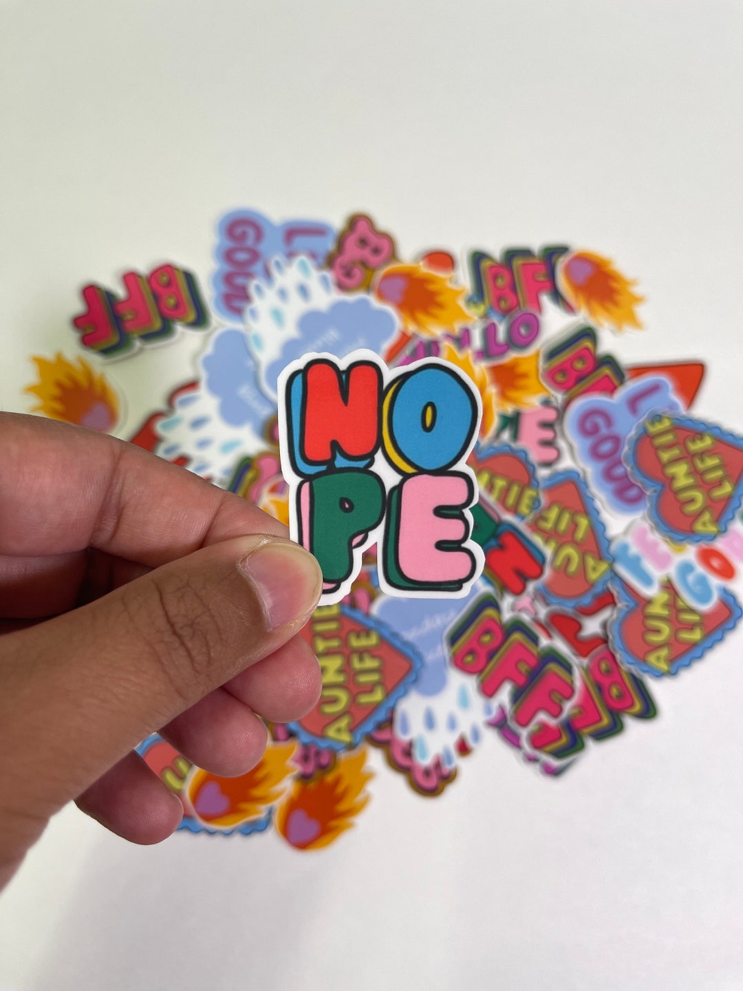 Nope Sticker, Handmade Sticker, Waterproof Sticker, Stickers for ...