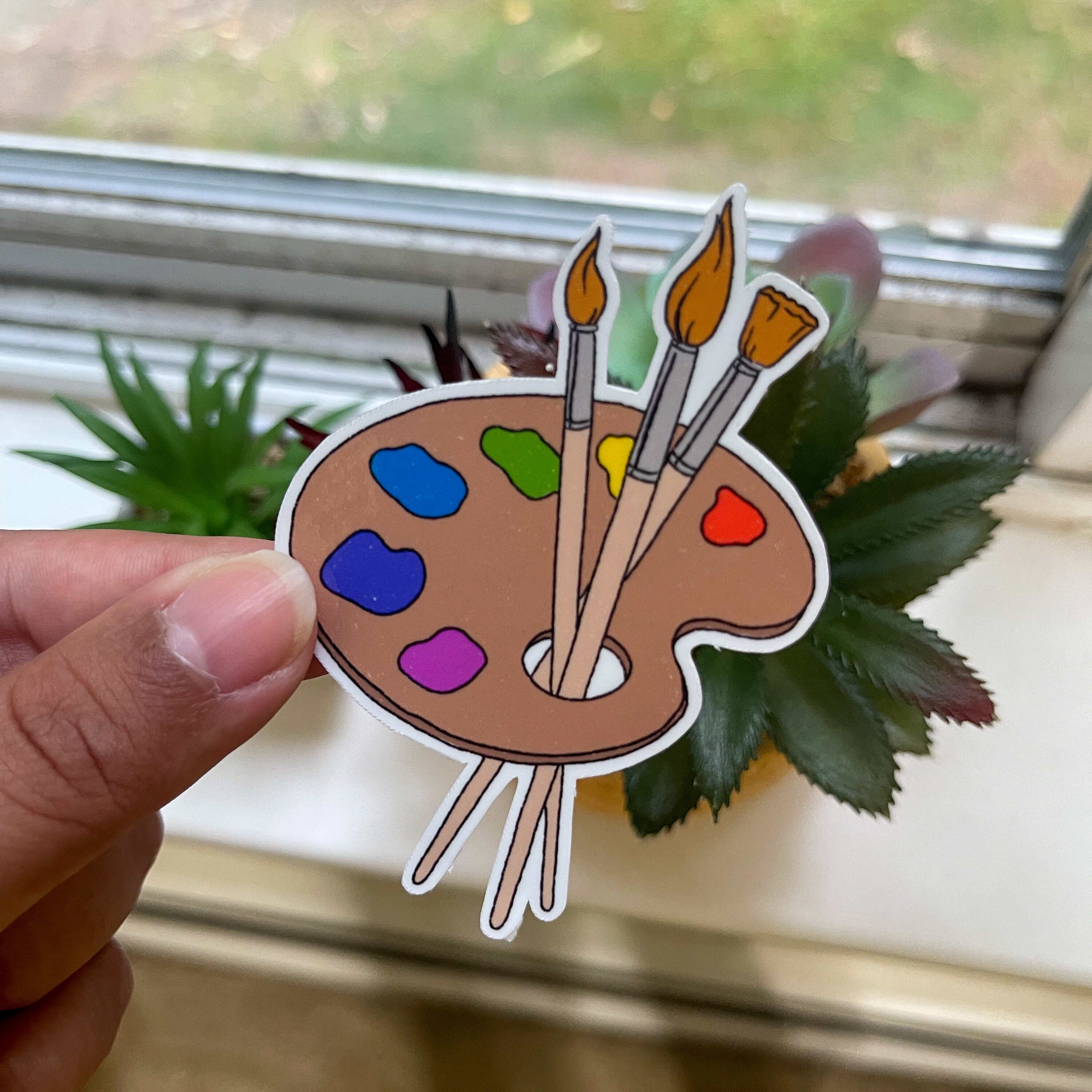 Paint Palette Sticker, Artist Palette, Artist Gift, Waterproof Sticker ...