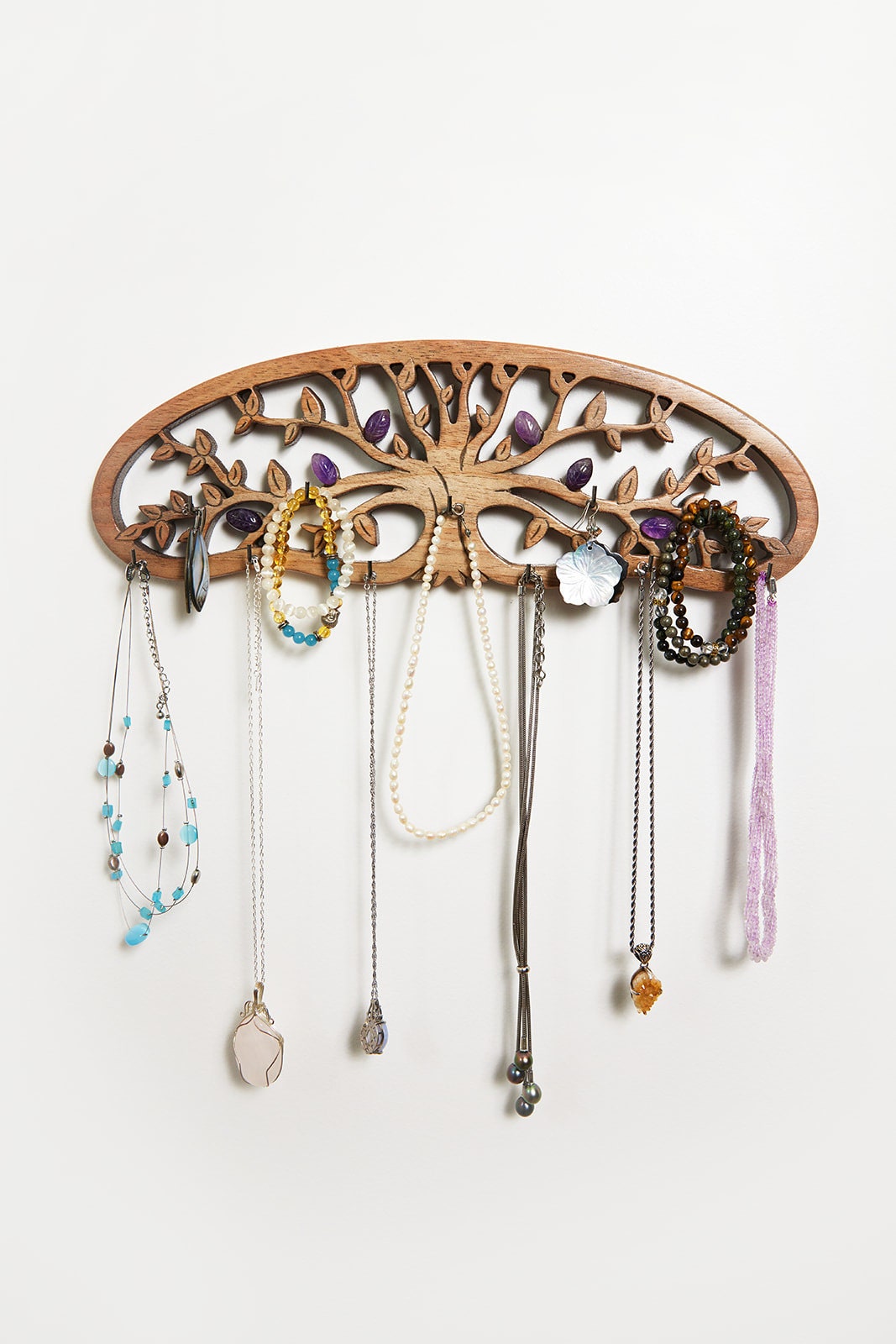Tree of Life Jewelry Hanger Wooden Tree Jewelry Holder Wooden Wall ...