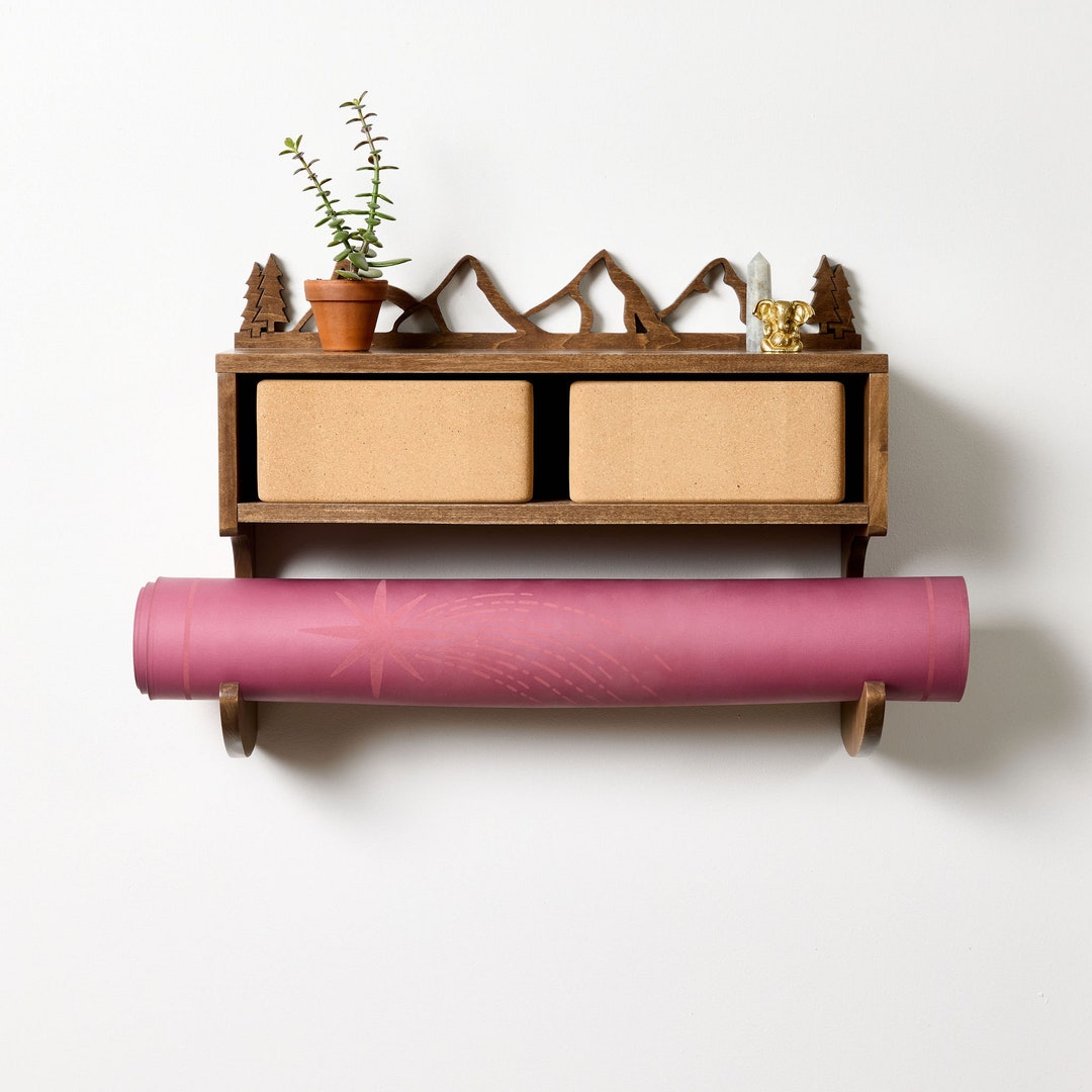 Mountain Yoga Mat Holder Mountain Yoga Mat Wall Rack Mountain Scene ...