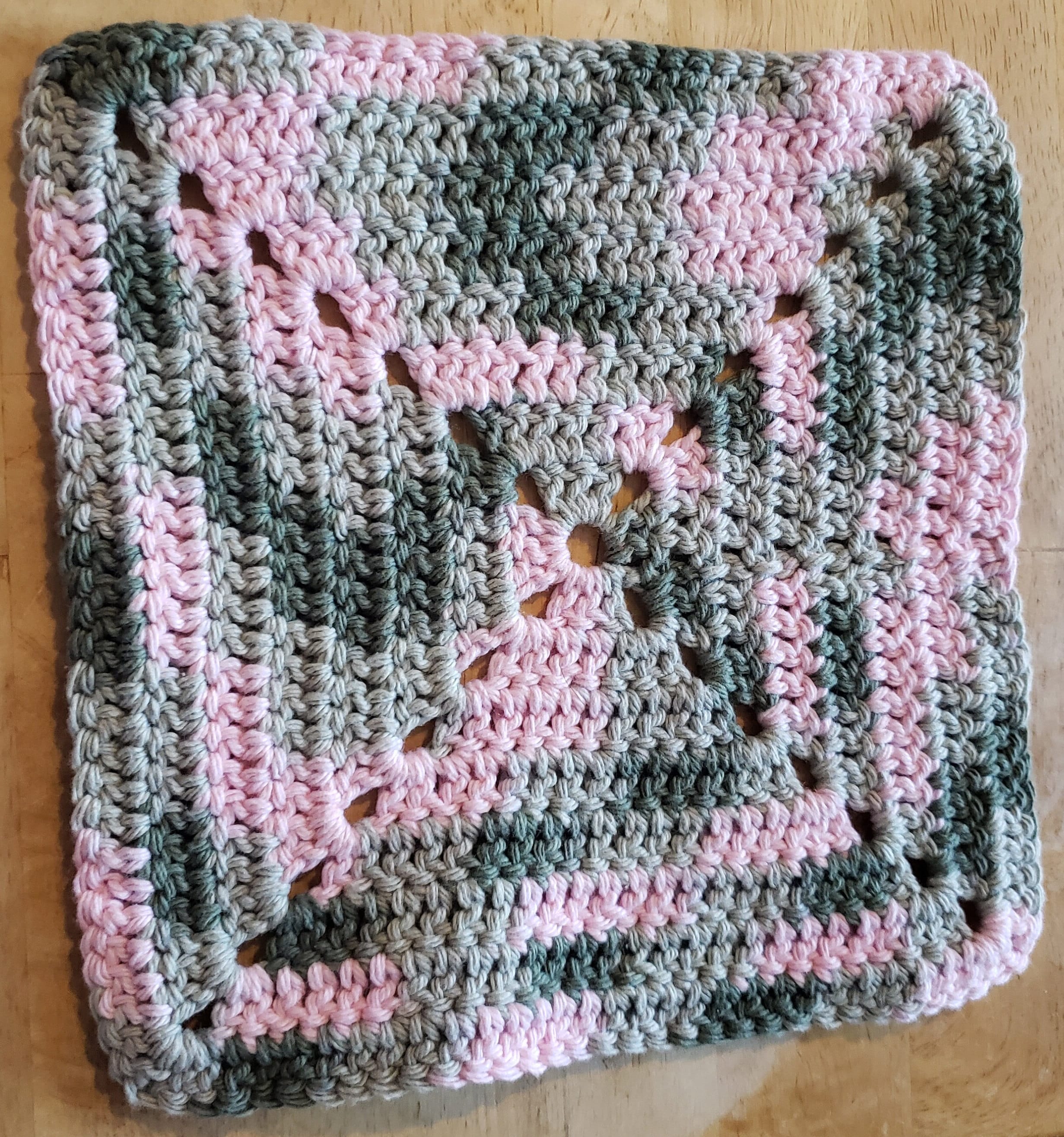 Pink Camo Closed Granny Square Dishcloth/washcloth - Etsy
