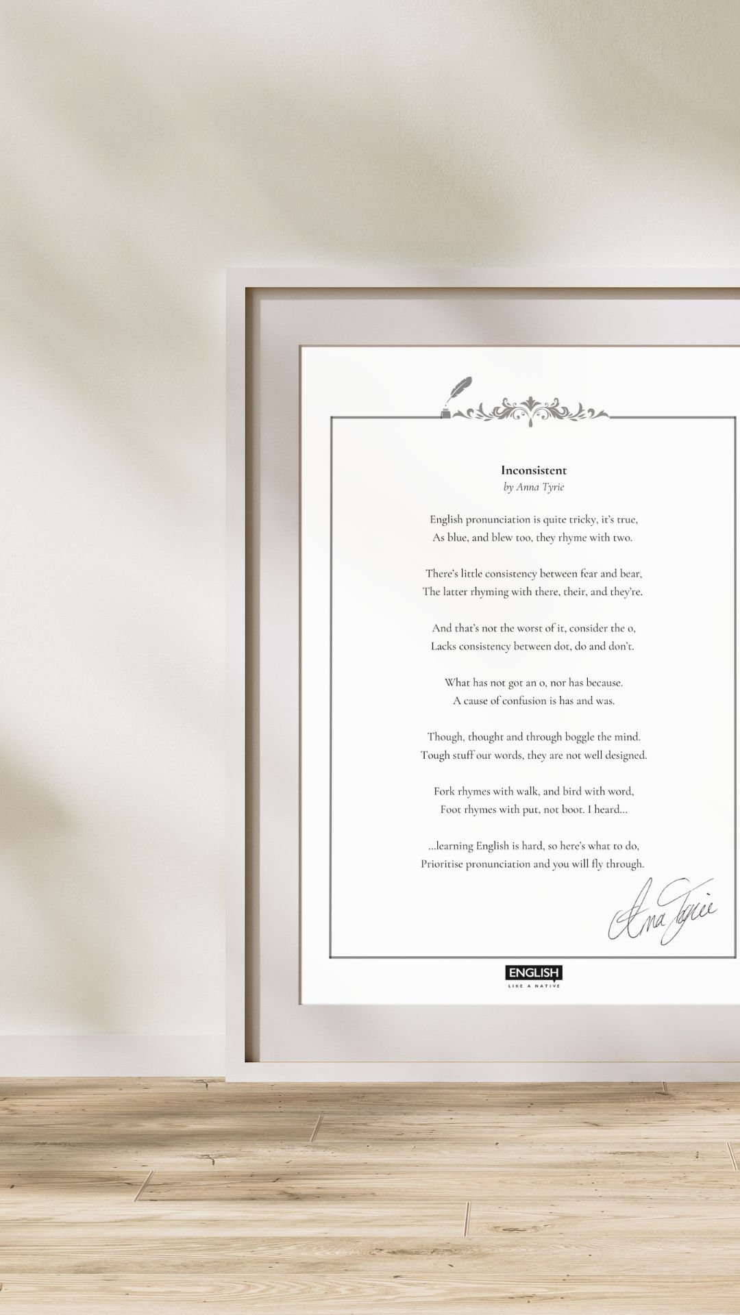 English Pronunciation Poem Digital, Print & Audio, Anna Tyrie, English ...