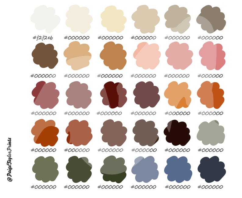 Honey Walnut Procreate Color Palette, Hex Color Codes, Color Combo ...