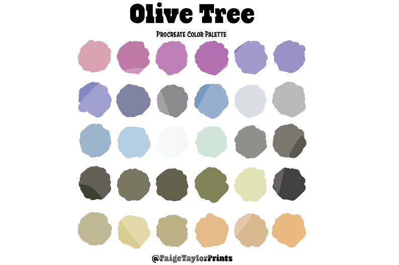 Olive Tree Procreate Color Palette , Colorful Palette, Color Palette ...