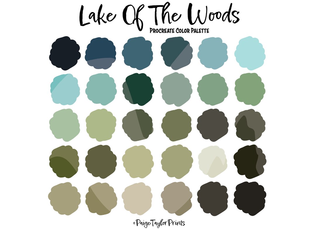 Lake of the Woods Procreate Color Palette, Colorful Palette, Color ... Lake of the Woods Procreate Color Palette, Colorful Palette, Color ...