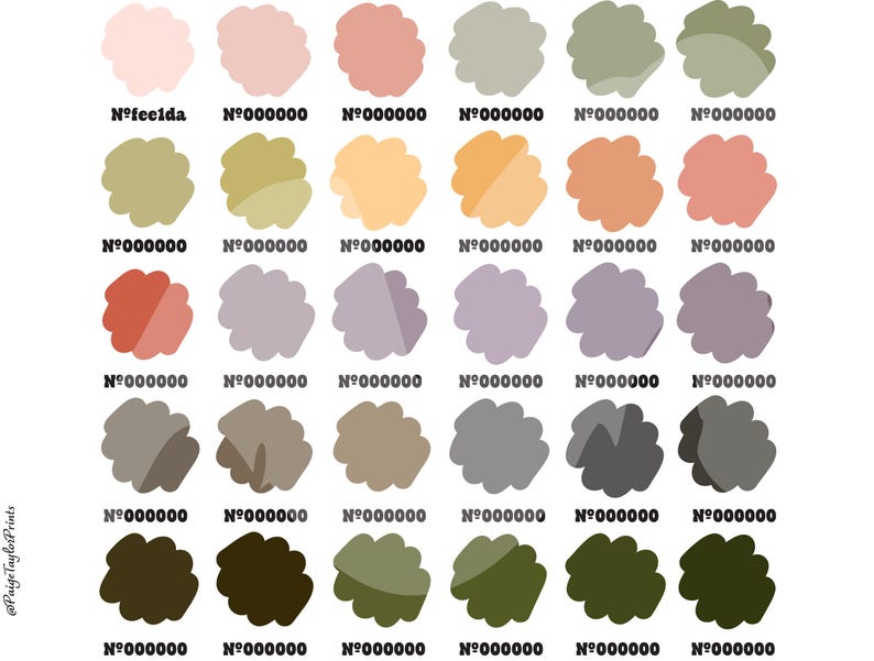 Swamp Flowers Procreate Color Palette, Colorful Palette, Color Palette ...